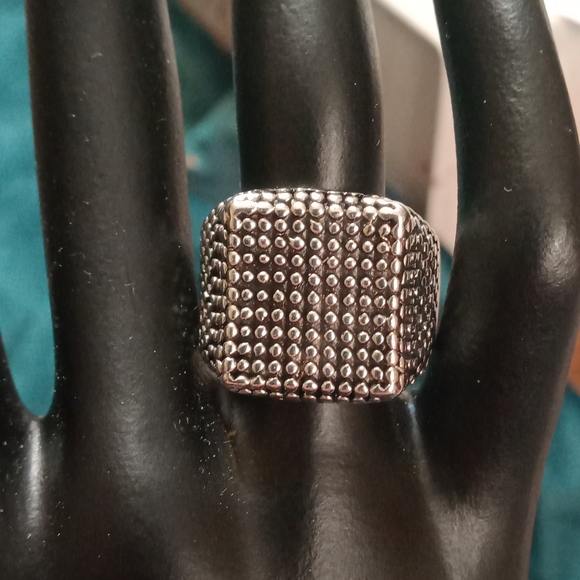 Accessories | Mens Silver Tone Block Ring | Poshmark